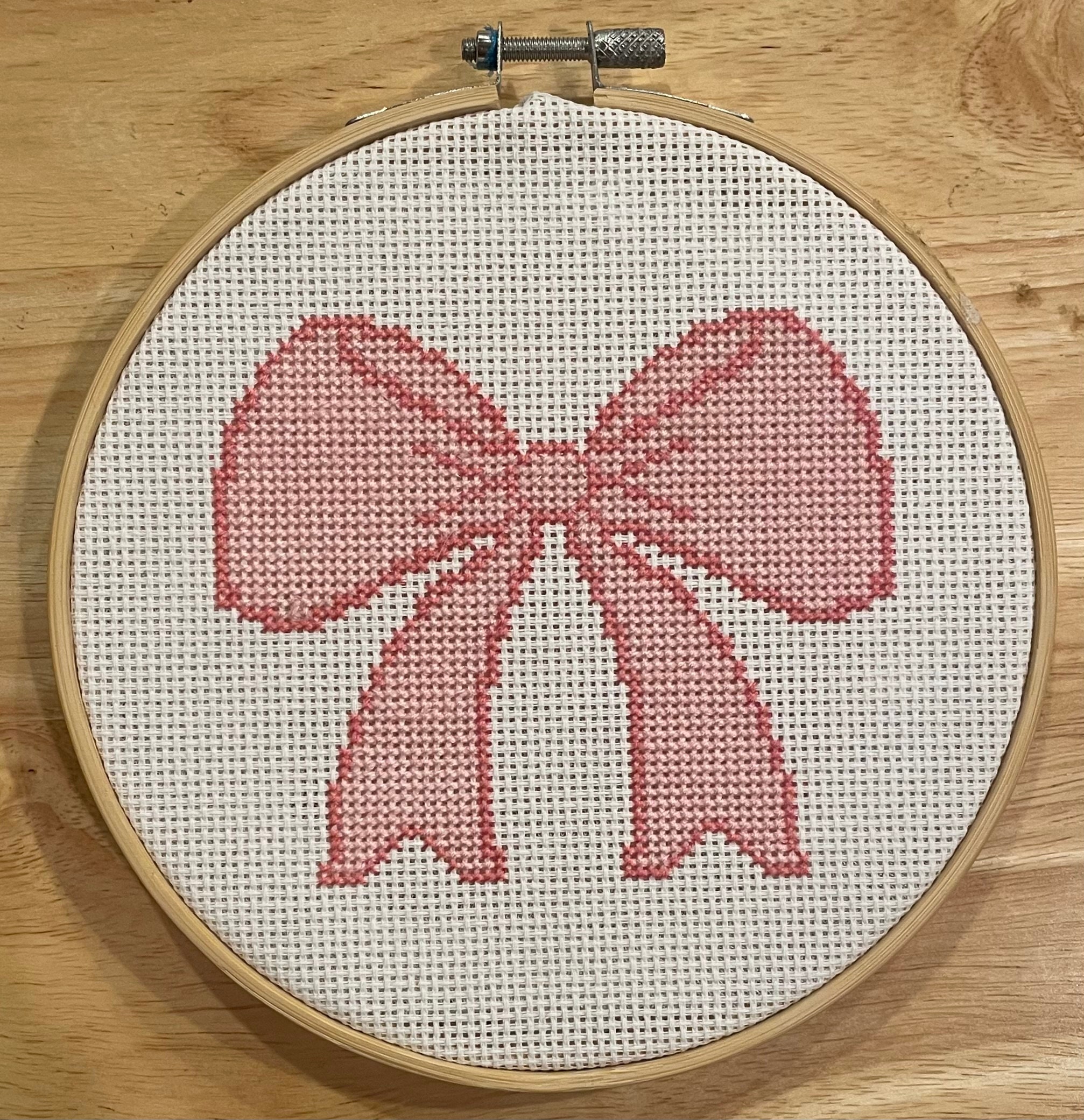 KIT Pink Bow Cross Stitch Chart and Supplies Includes Directions - Etsy