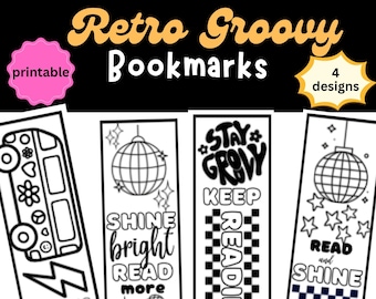 Retro Groovy Cowboy Bookmarks | Coloring Page | Cowgirl | Disco - Etsy