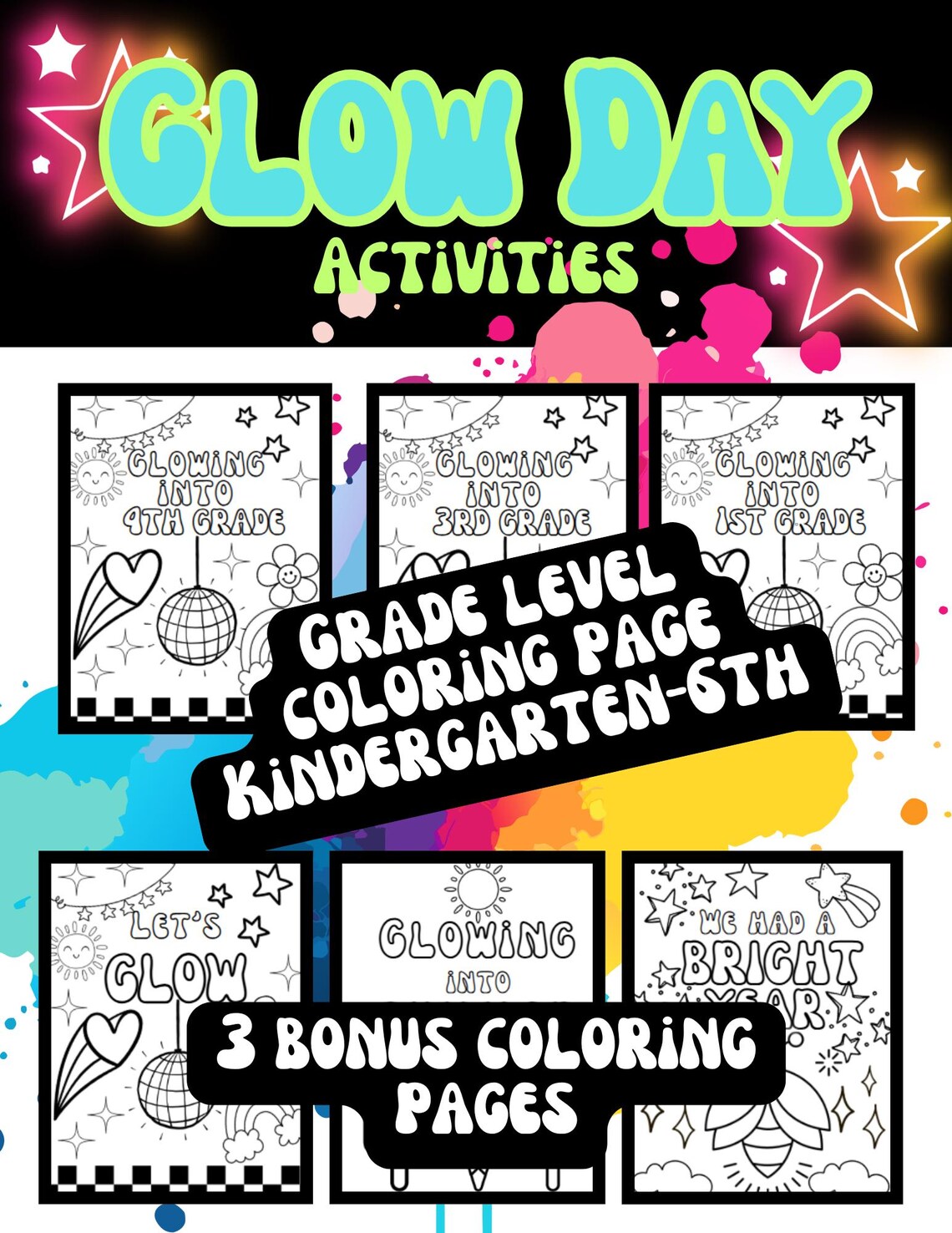 Glow Day Activities | Worksheets | Coloring Pages | Let's Glow | Glow ...