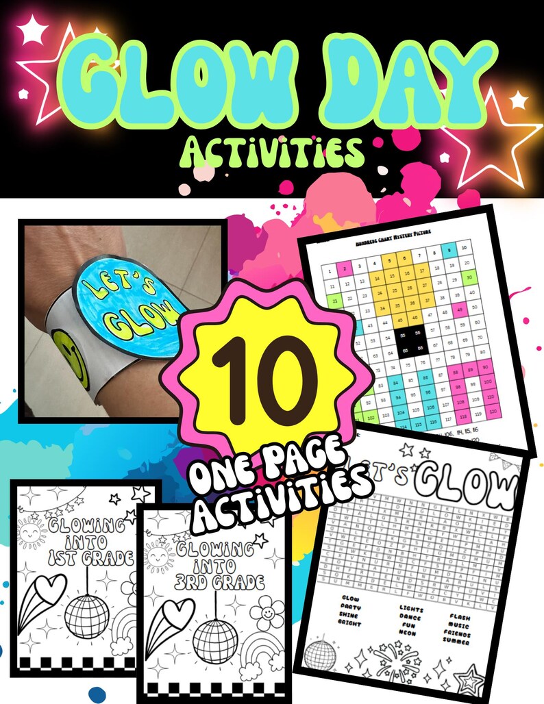 Glow Day Activities | Worksheets | Coloring Pages | Let's Glow | Glow ...
