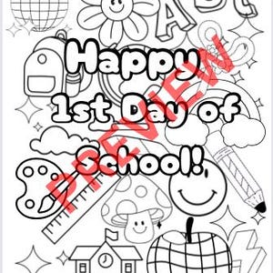 Back to School Coloring Page | Student Folder Binder Cover | EDIT ...
