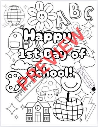 Back to School Coloring Page Student Folder Binder Cover EDIT Groovy ...