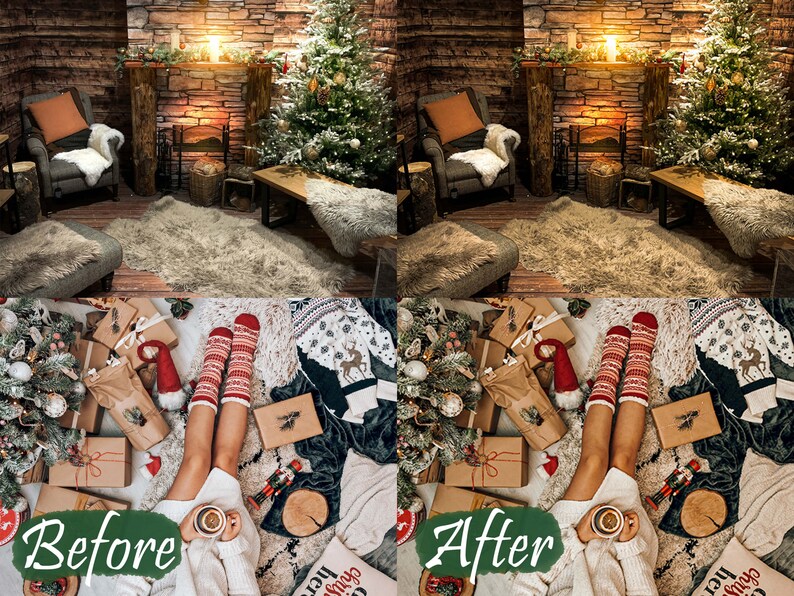12 Warm & Cozy Christmas Presets Winter and Holiday Filters Xmas Filter ...