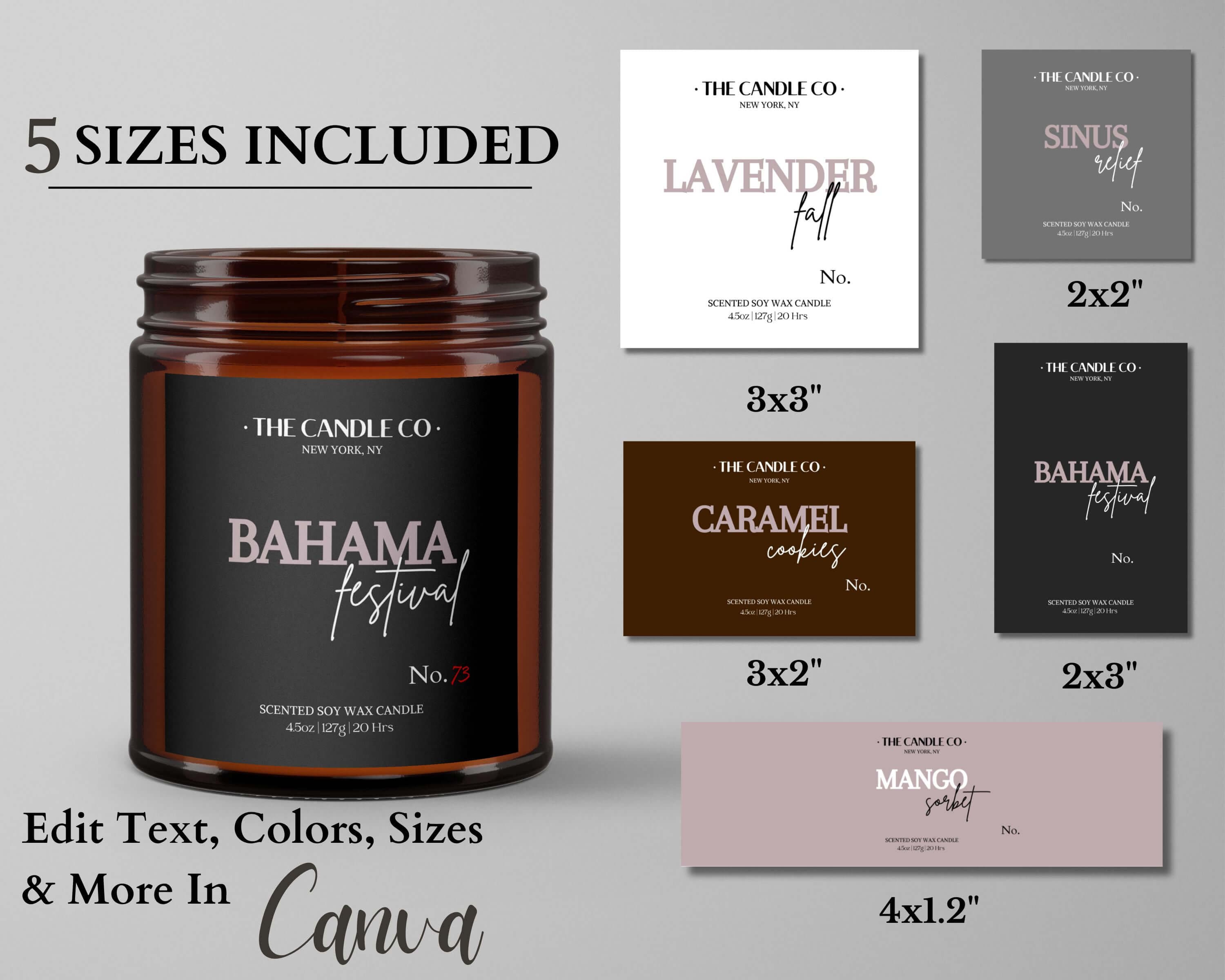 Minimal Style DIY Candle Label Template I Editable Candle Label ...