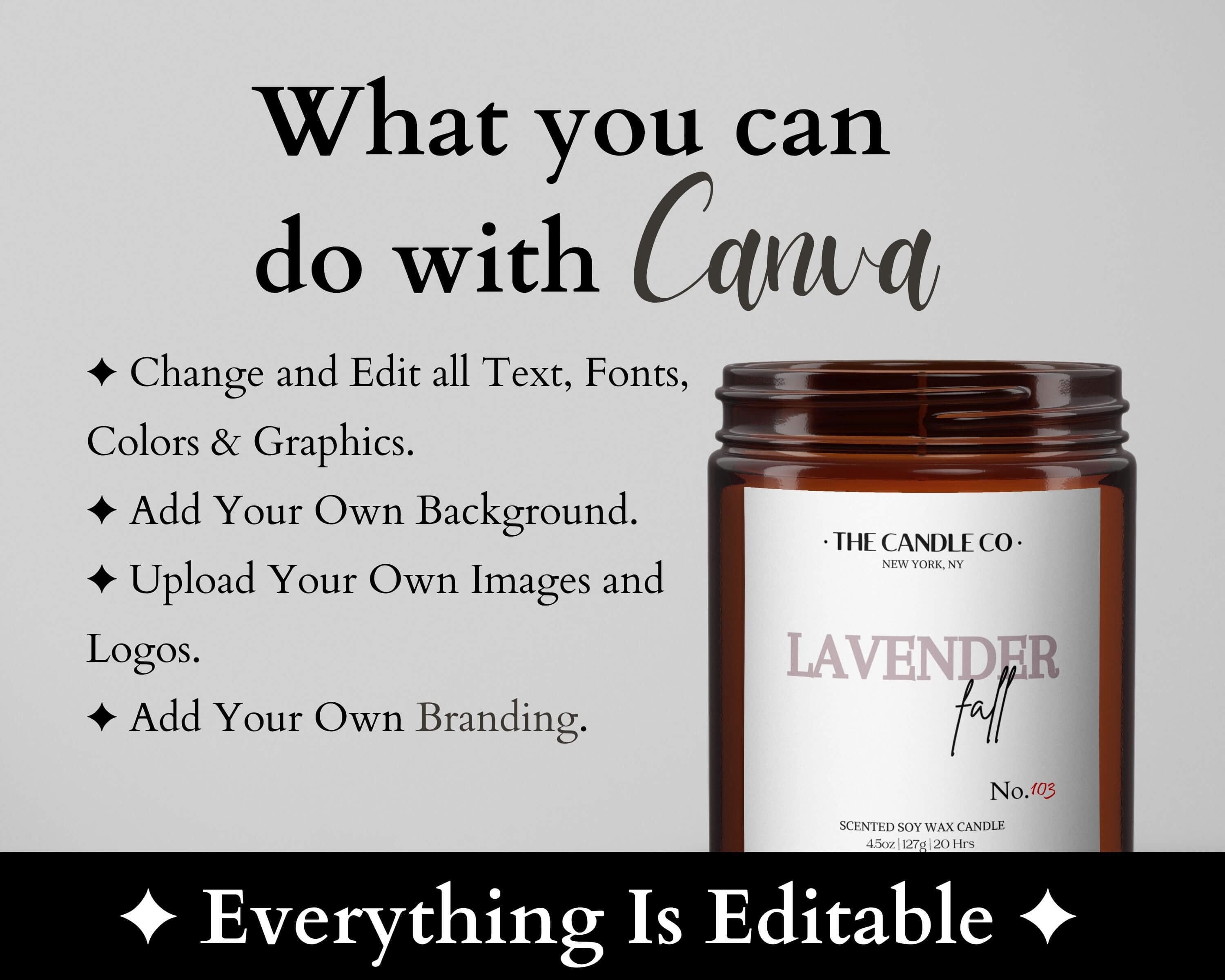 Minimal Style DIY Candle Label Template I Editable Candle Label ...