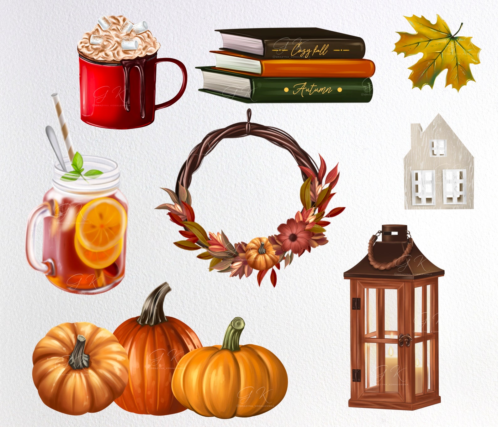 Fall Clipart Autumn Clipart Cozy Autumn Fall Decor Fall - Etsy