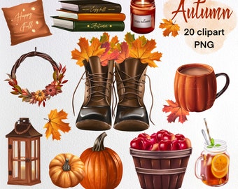 Cozy Autumn Fall Clipart - Etsy