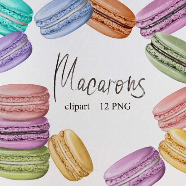 Macarons Clip Art - Etsy