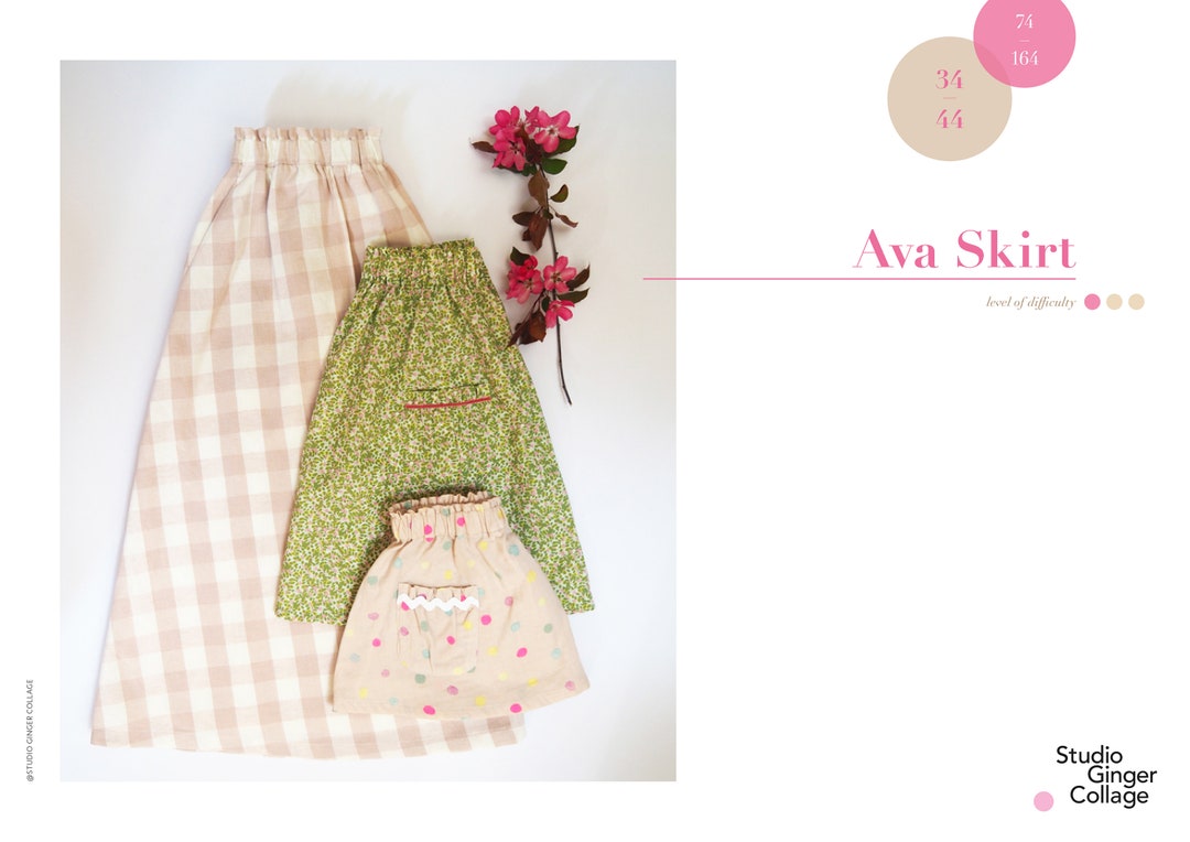 Ava Skirt 34 - 52 sewing pattern and instructions - Etsy.de