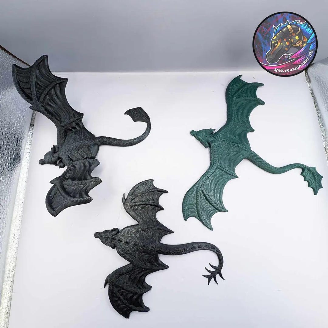 Flying Wall Dragons Decor - Fantasy Dragon Wall Art, 3D Dragon Home ...