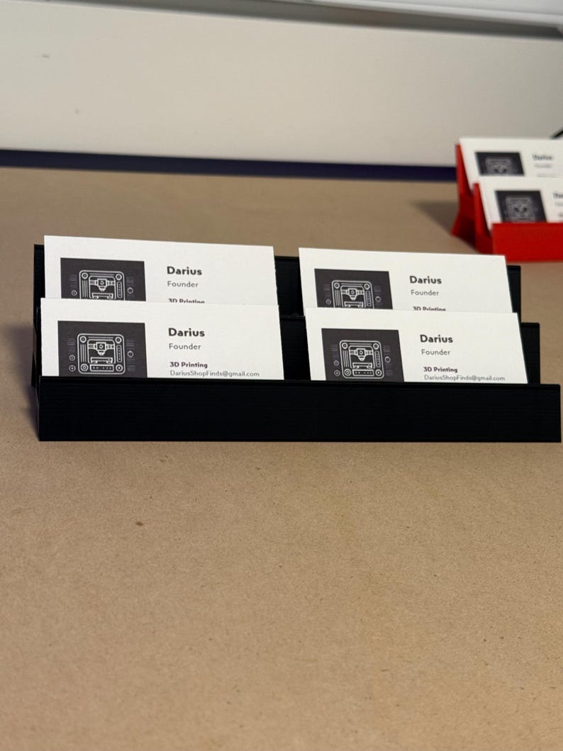 3D Printed Business Card Holder – Modern Desk Organizer, Minimalist ...