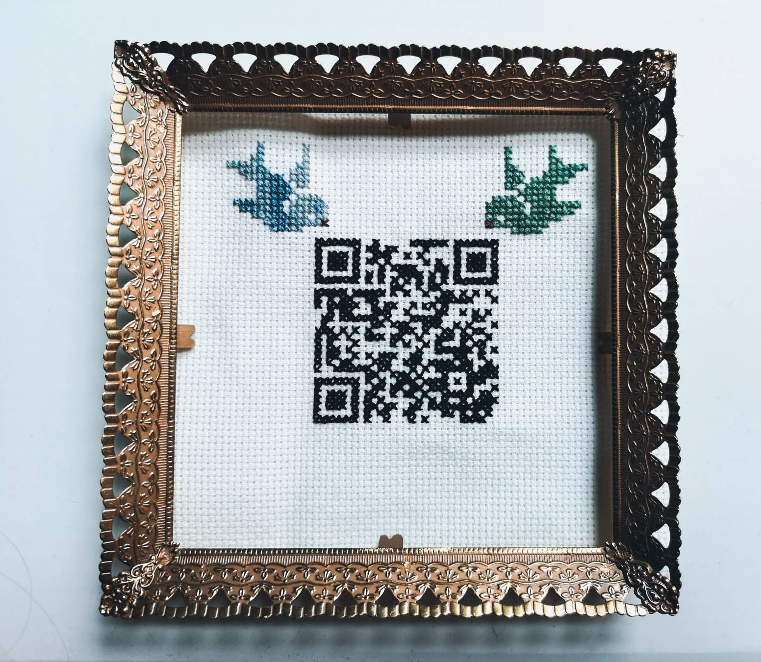 Personalised Embroidered Qr-code With Decoration - Etsy