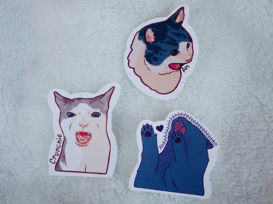 Meme Cat Collection Funny Meme Vinyl Waterproof Sticker - Etsy