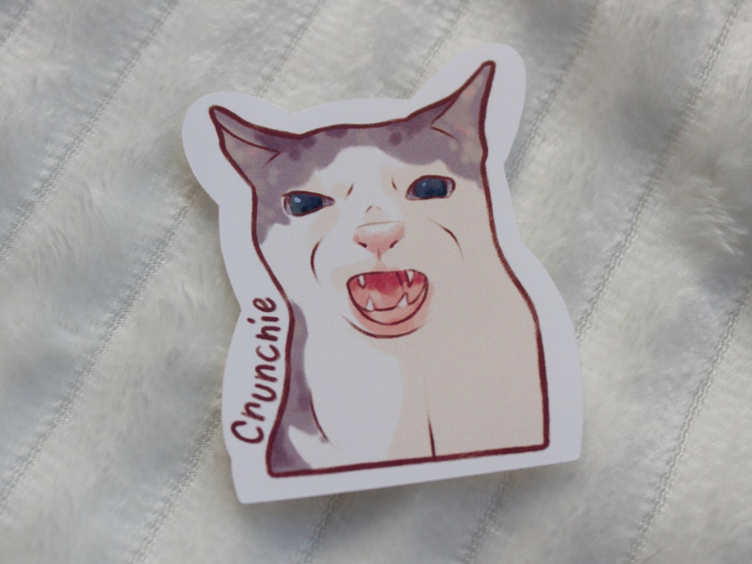 Crunch Cat Funny Meme Vinyl Waterproof Sticker Cute Kitty - Etsy