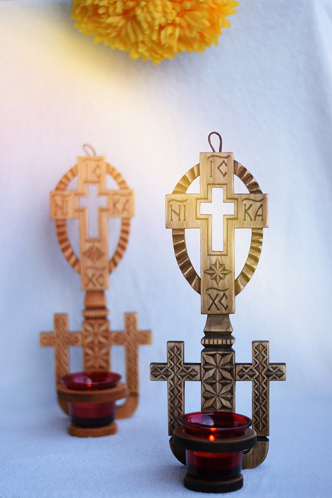 Prayer Lamp | Religious Gift | Hand Sculpted Wood Oil Vigil Lamp | Oil ...
