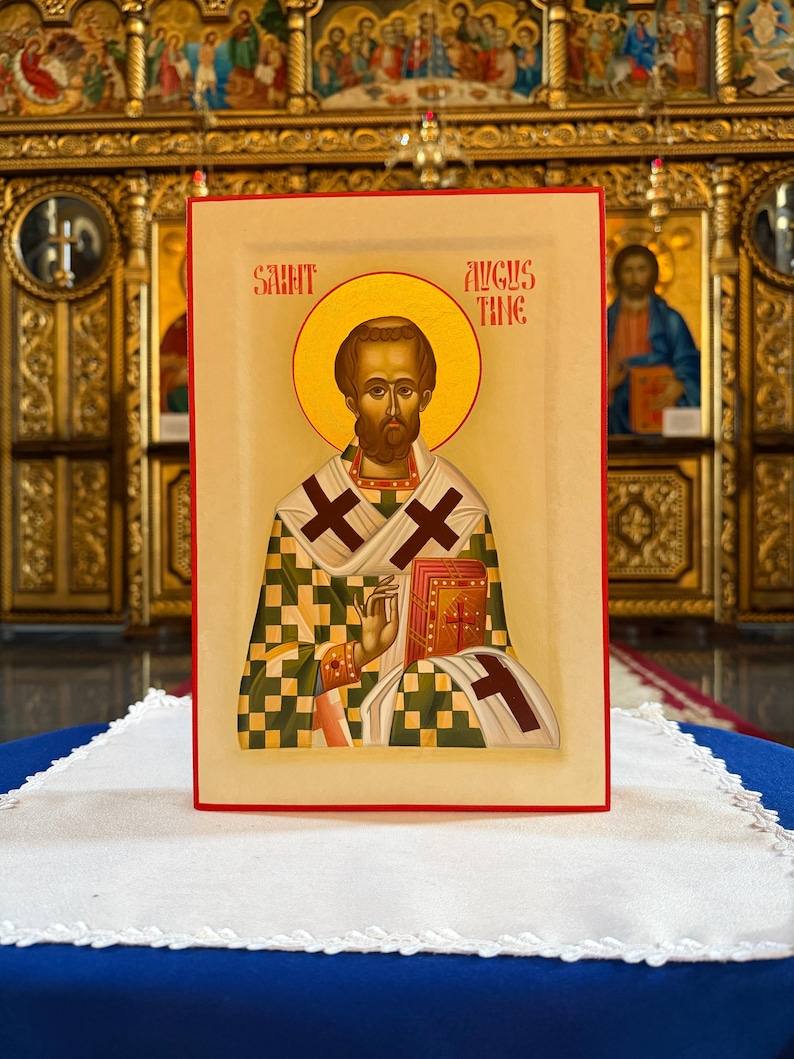 Hand Painted Saint Augustine Icon – Byzantine Orthodox Art, Christian ...