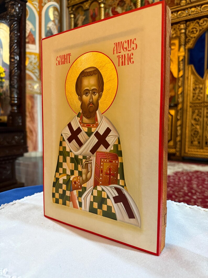 Hand Painted Saint Augustine Icon – Byzantine Orthodox Art, Christian ...