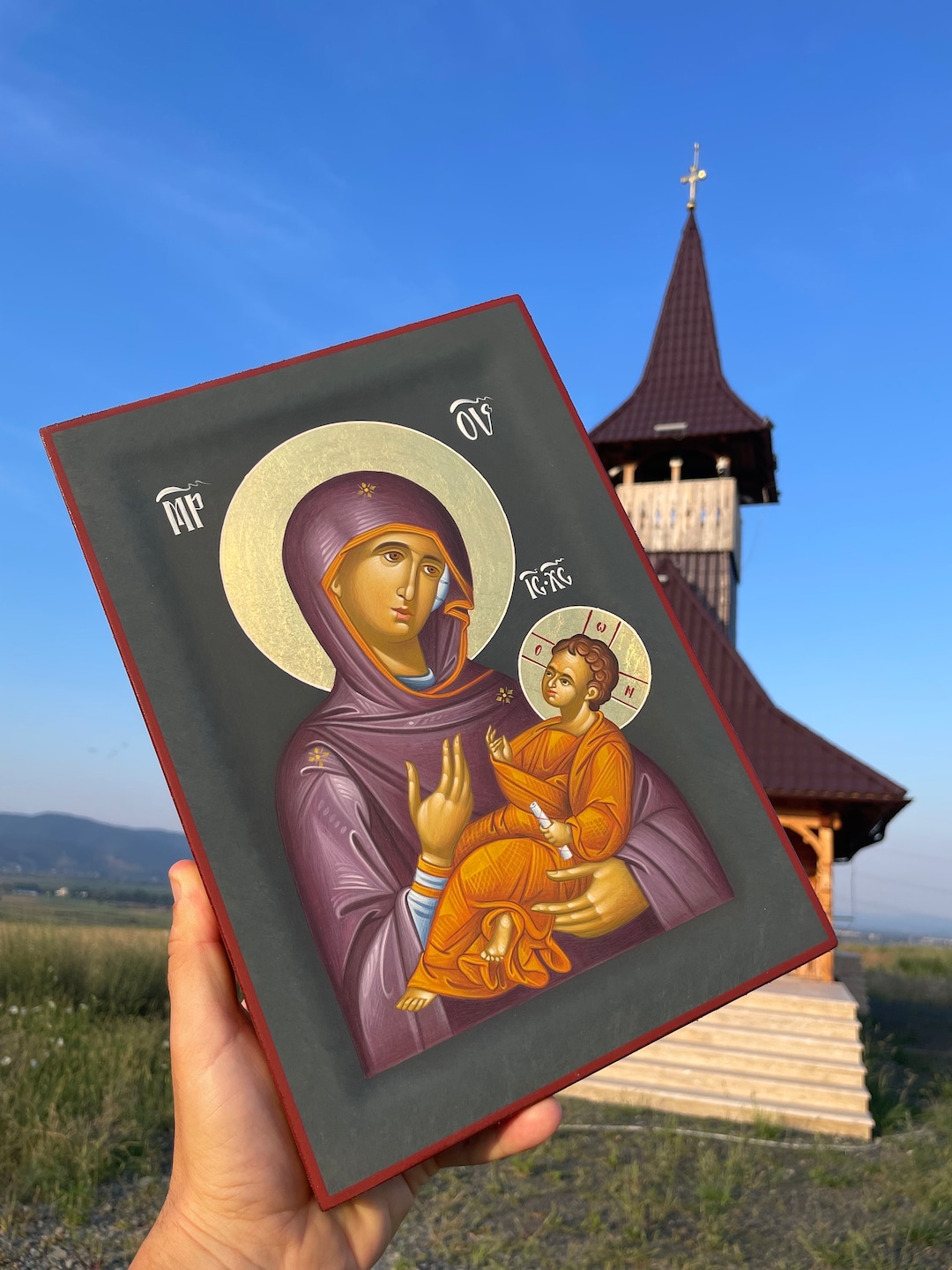 Handpainted Virgin Mary Icon: Theotokos Orthodox Art on Wood - Etsy