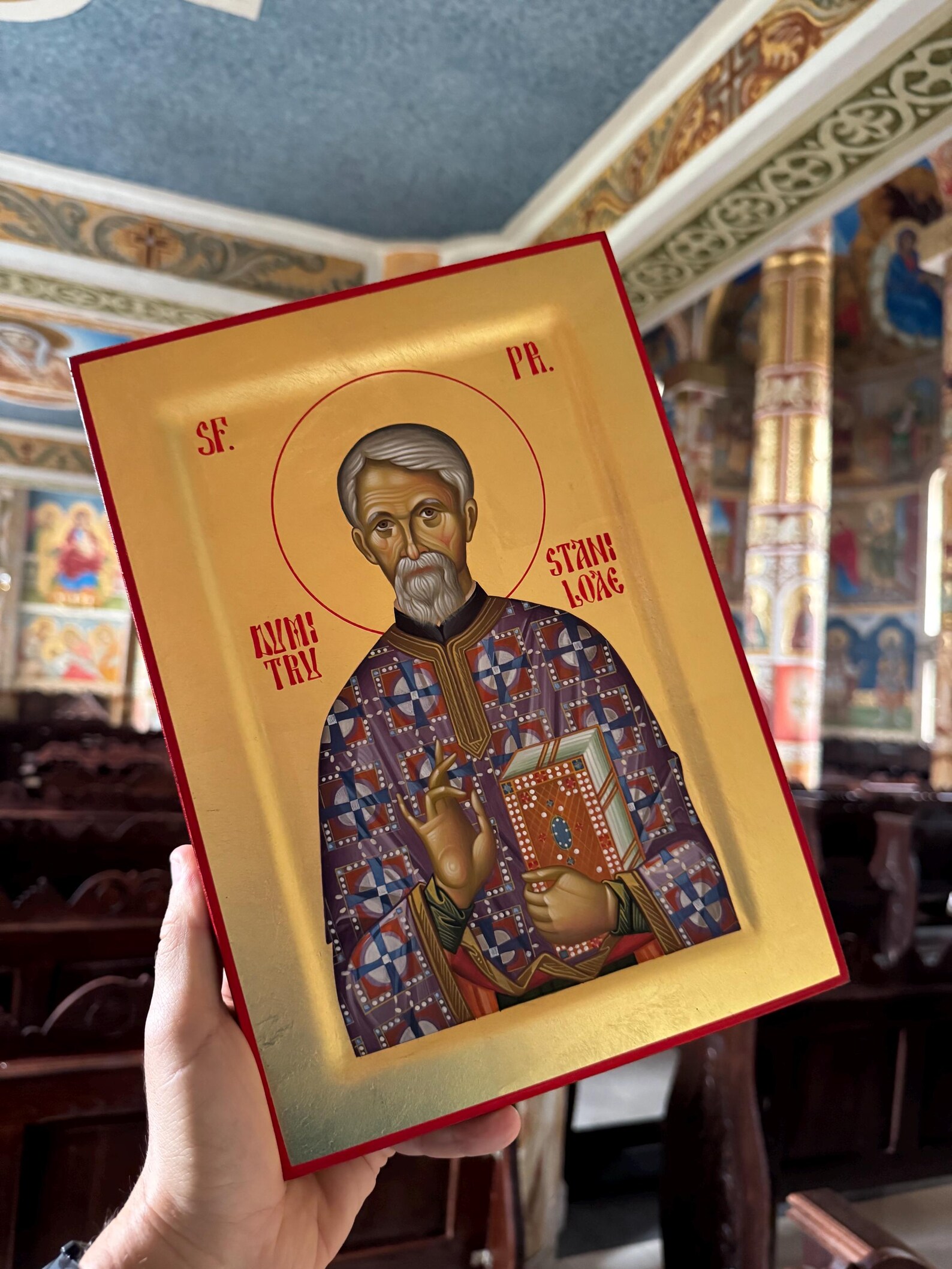 Icono pintado a mano del padre Dumitru Staniloae - Etsy México