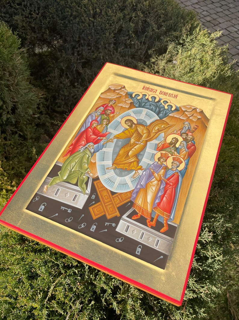 Hand-painted Resurrection Icon: 24K Gold Byzantine Art - Etsy