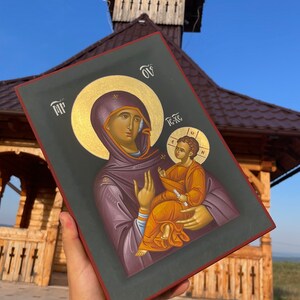Handpainted Virgin Mary Icon: Theotokos Orthodox Art on Wood - Etsy