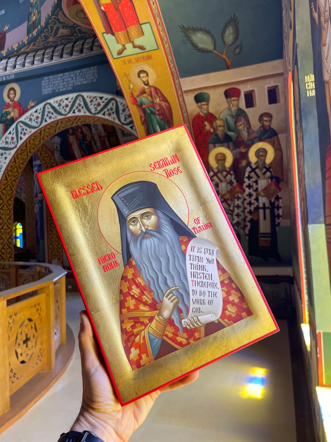 Sacred Seraphim Rose | Handcrafted Icon Painting | Spiritual Gift - Etsy