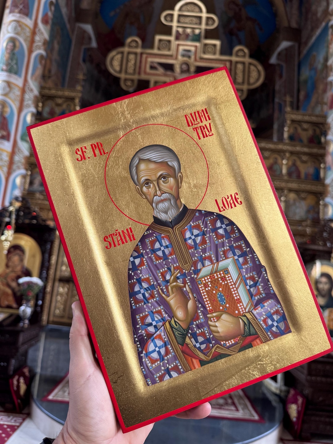 Icono pintado a mano del padre Dumitru Staniloae - Etsy México