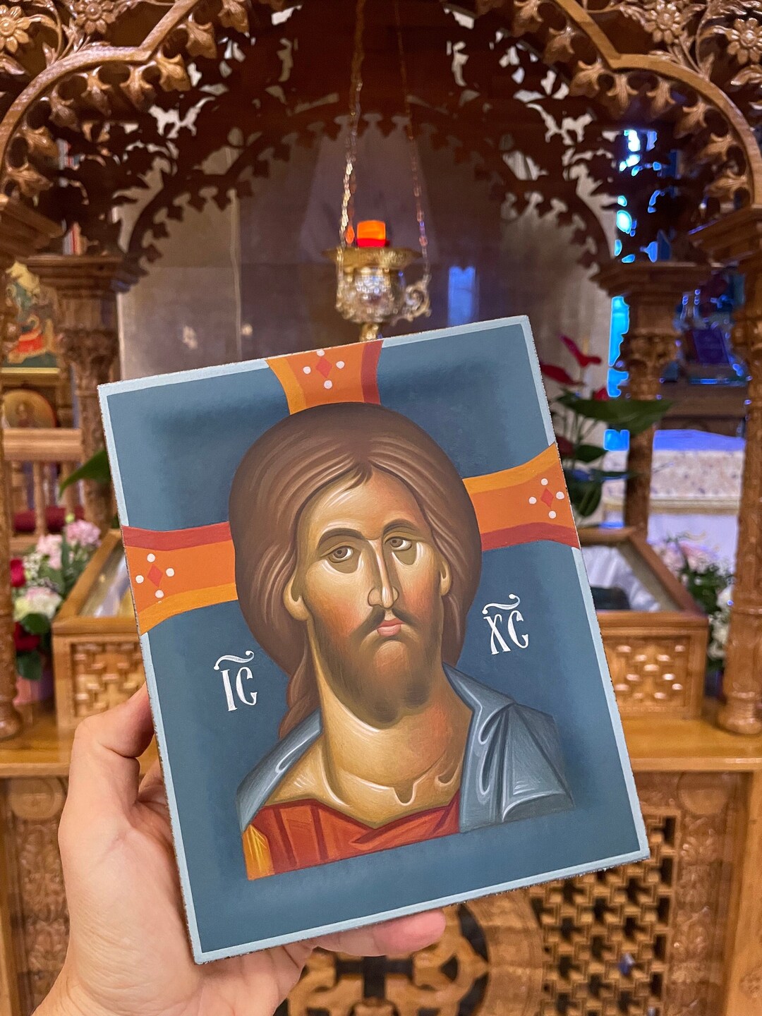 Handpainted Icon of Jesus Christ - Etsy