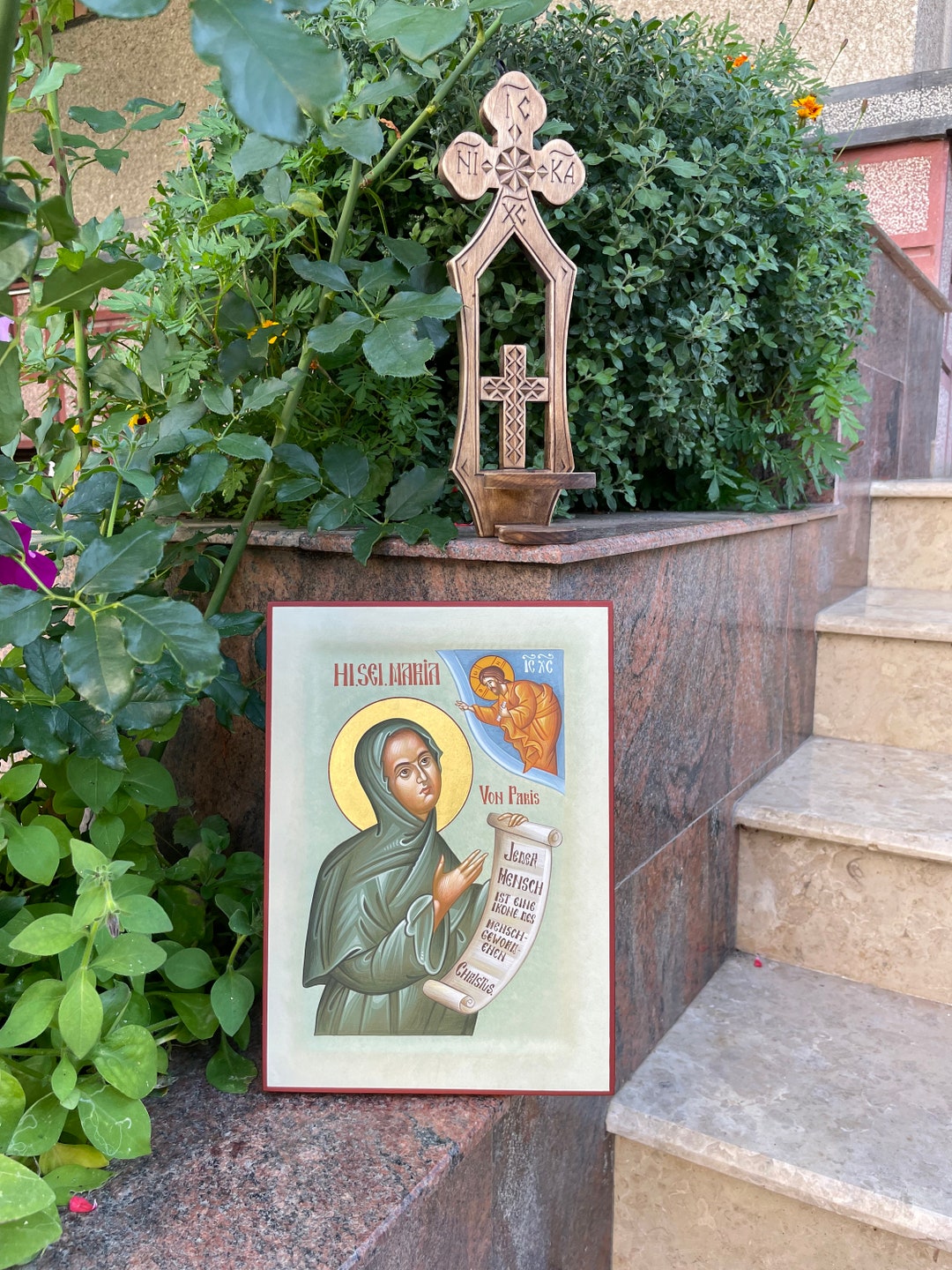Saint Mary of Paris | Handmade Icon | Religious Gift - Etsy