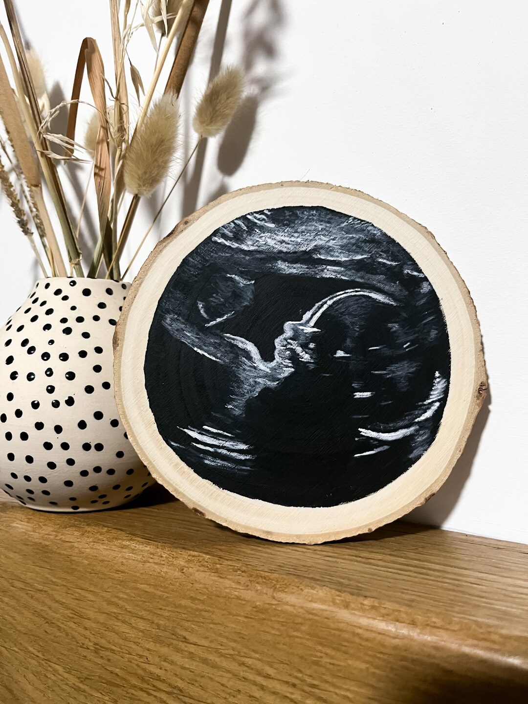 Custom Hand Painted Baby Scan Log Slice Keepsakes - Etsy