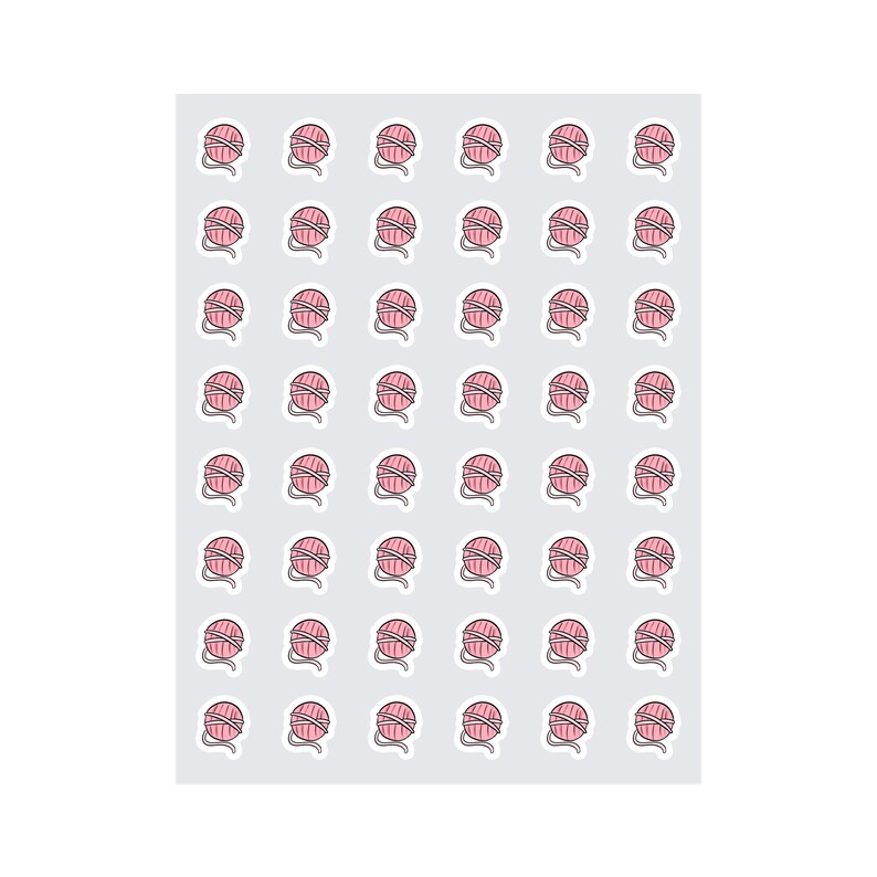 48pcs Crochet Thread Cute Kawaii Tiny Mini Journal Planner Stickers 1cm ...