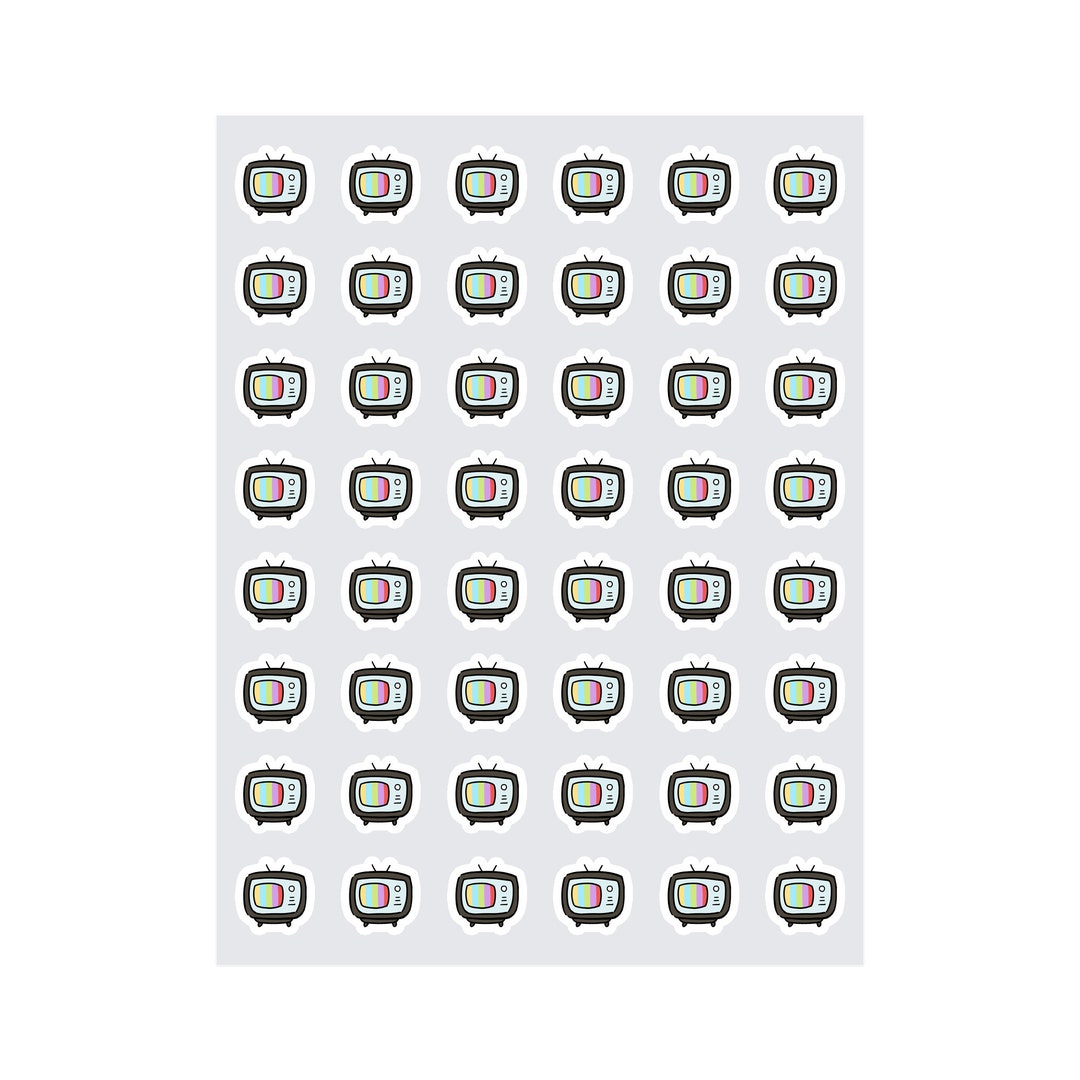 48pcs TV Television Cute Kawaii Tiny Mini Journal Planner Stickers 1cm ...