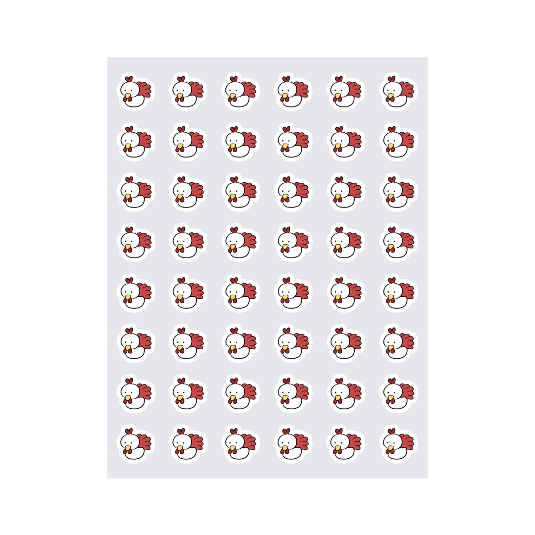 48pcs Chicken Roaster Animal Cute Kawaii Tiny Mini Journal Planner ...