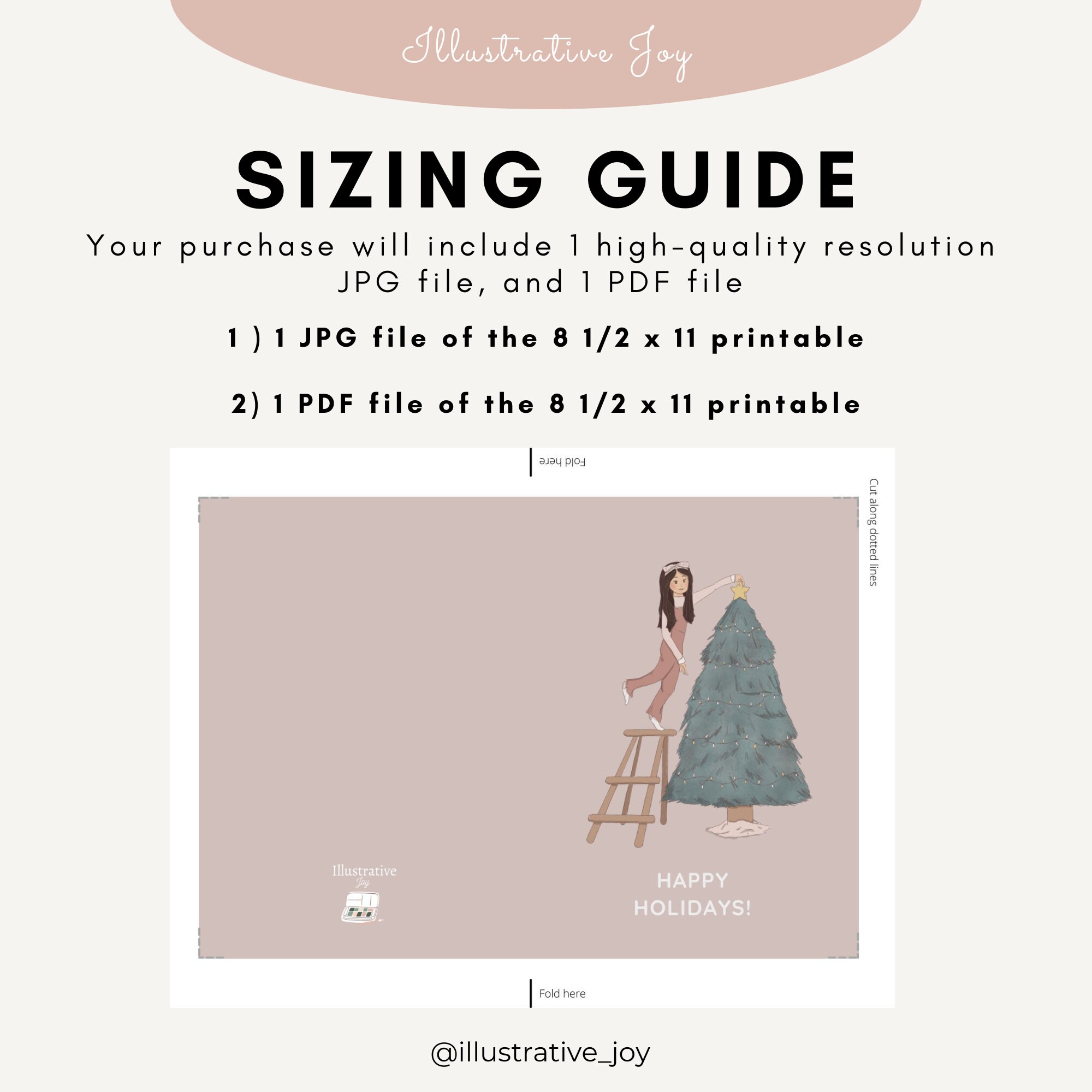 The Joy of Decorating the Tree Printable Christmas Card Digital ...