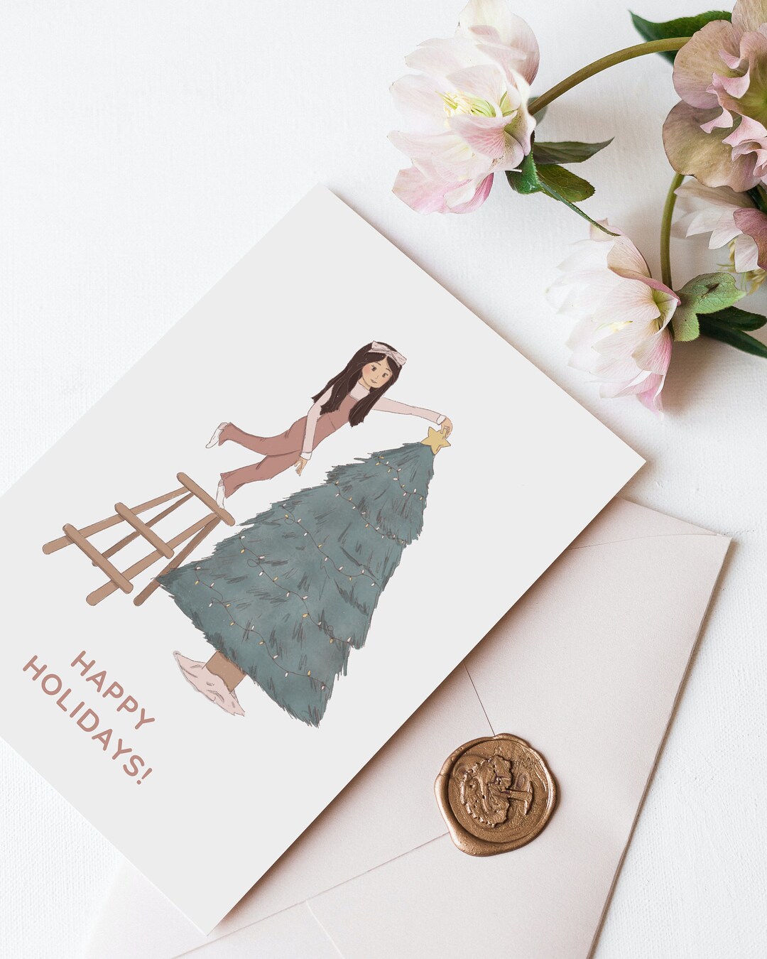 The Joy of Decorating the Tree Printable Christmas Card Digital ...