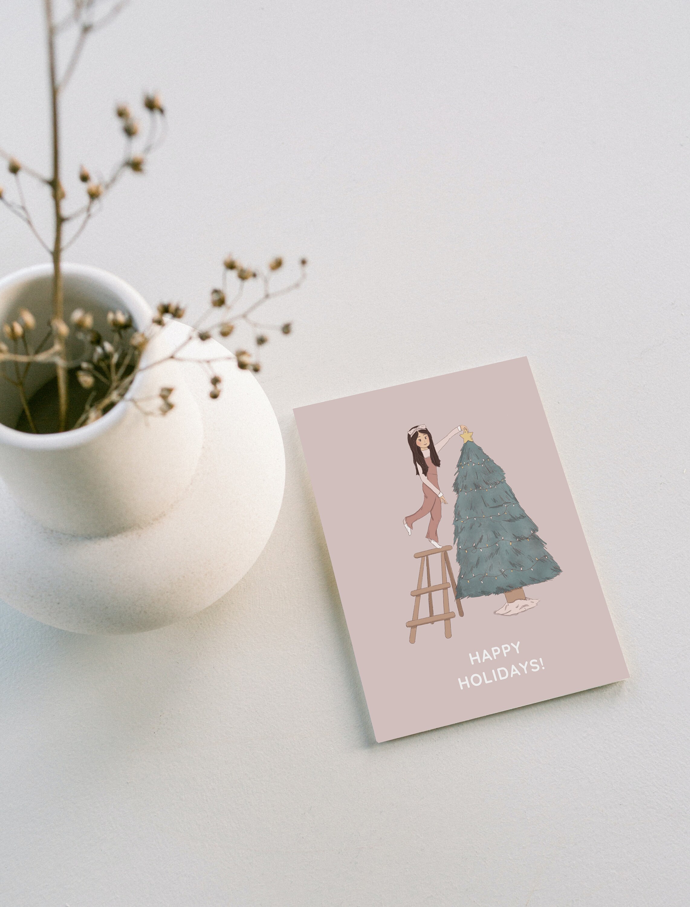 The Joy of Decorating the Tree Printable Christmas Card Digital ...