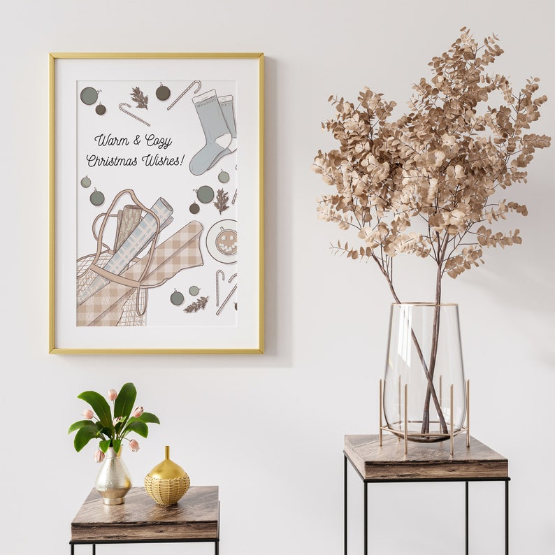 Warm & Cozy Christmas Wishes Art Print | Digital Download - Etsy