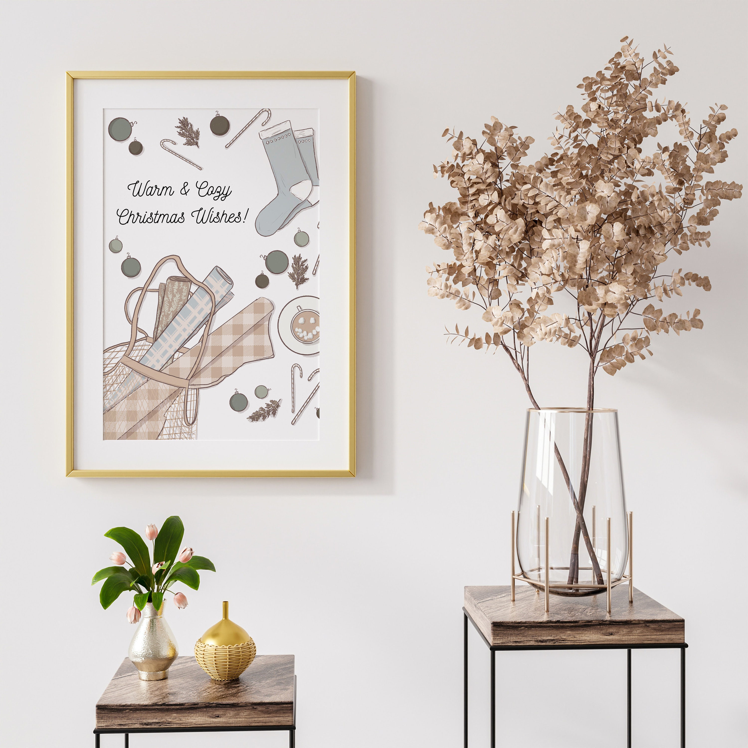 Warm & Cozy Christmas Wishes Art Print | Digital Download - Etsy