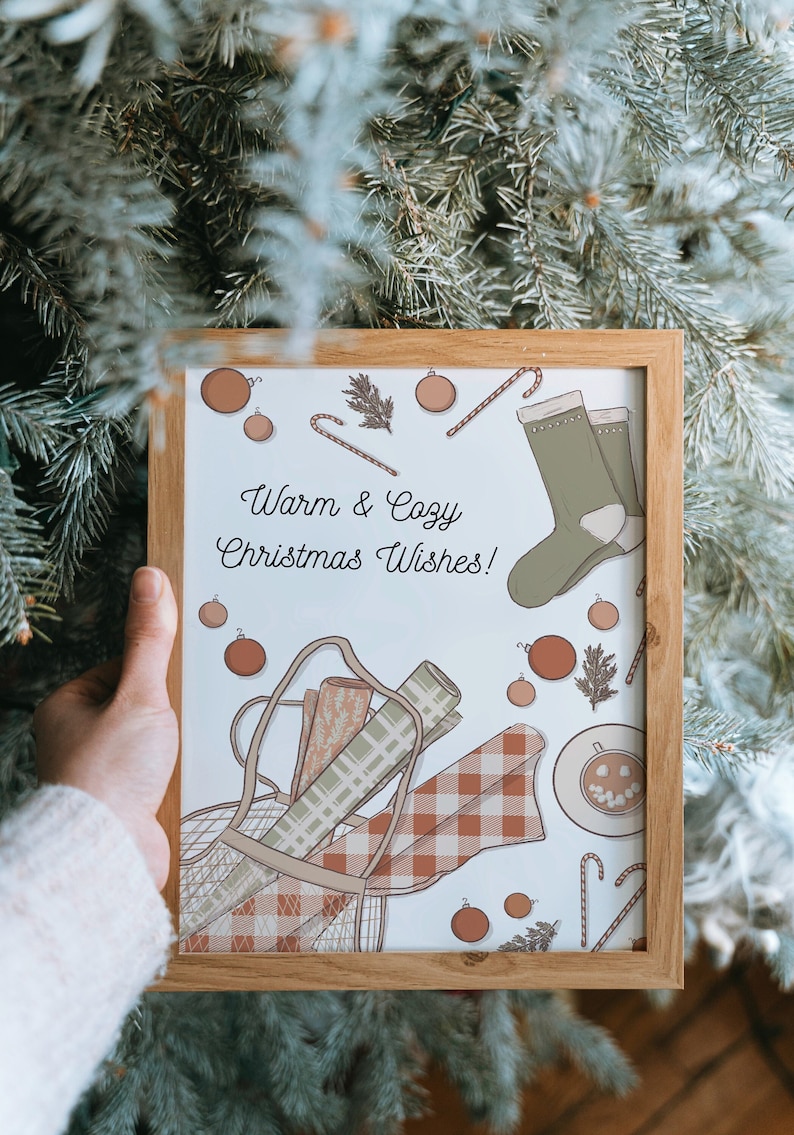 Warm & Cozy Christmas Wishes Art Print | Digital Download - Etsy