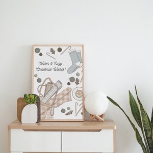 Warm & Cozy Christmas Wishes Art Print | Digital Download - Etsy