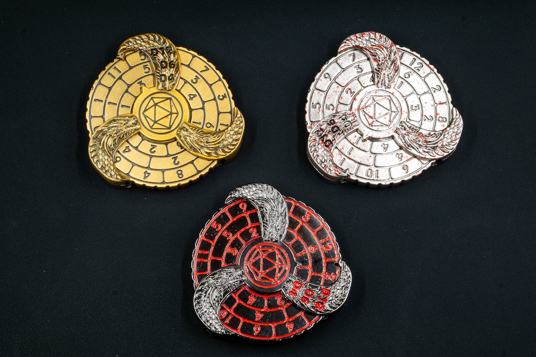 DND Metal Fidget Spinner Dice Metal Spinner Dice for Role Playing Games ...