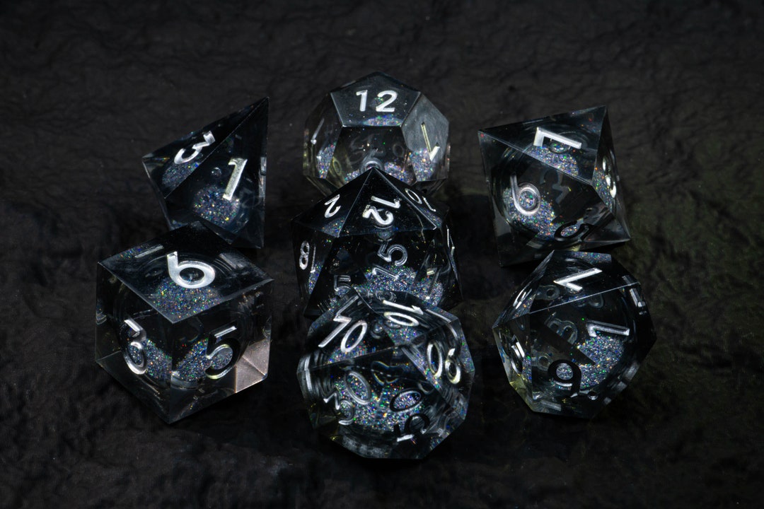 Black Liquid Core Dice Set for Role Playing Games DND Dice Set DND Gift ...
