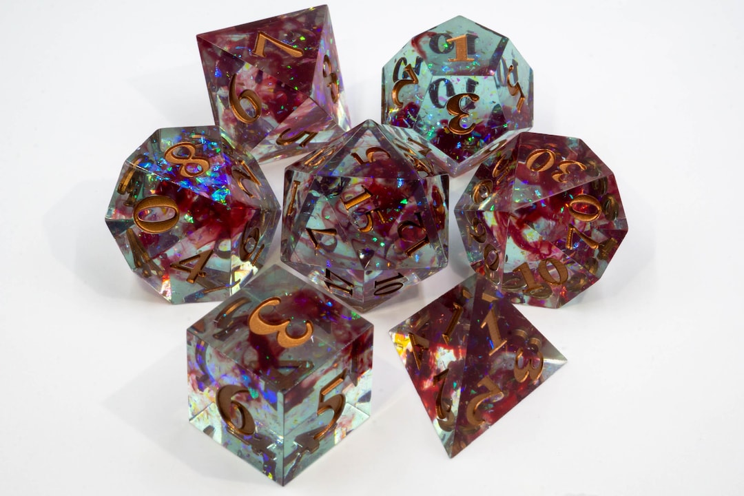 Sparkling DND Dice Set Sharp Edge Dice Resin Dice for Role Playing ...