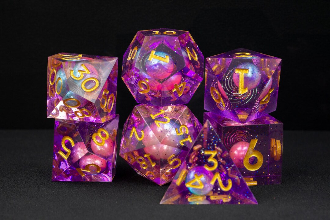 Purple Planet Dnd Dice Set Resin Dice Critical Role DND Gift D6 D20 - Etsy