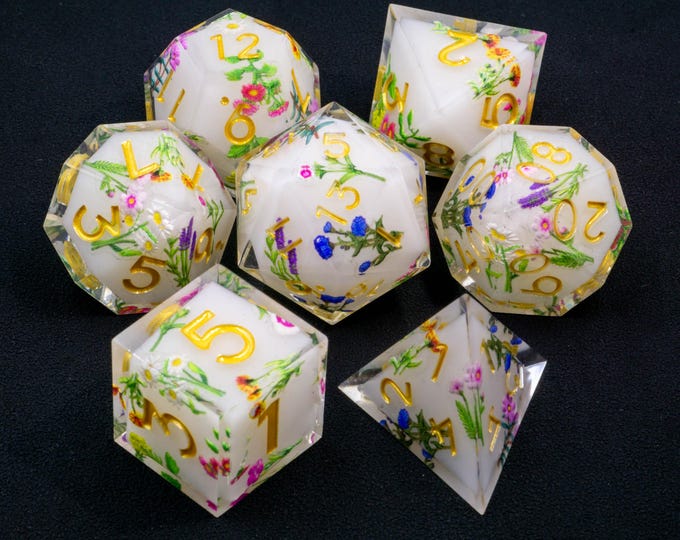 Mithril: Prism Solid Metal Dark Sharp Edge 7 Piece Sharp Edge Dice Set ...