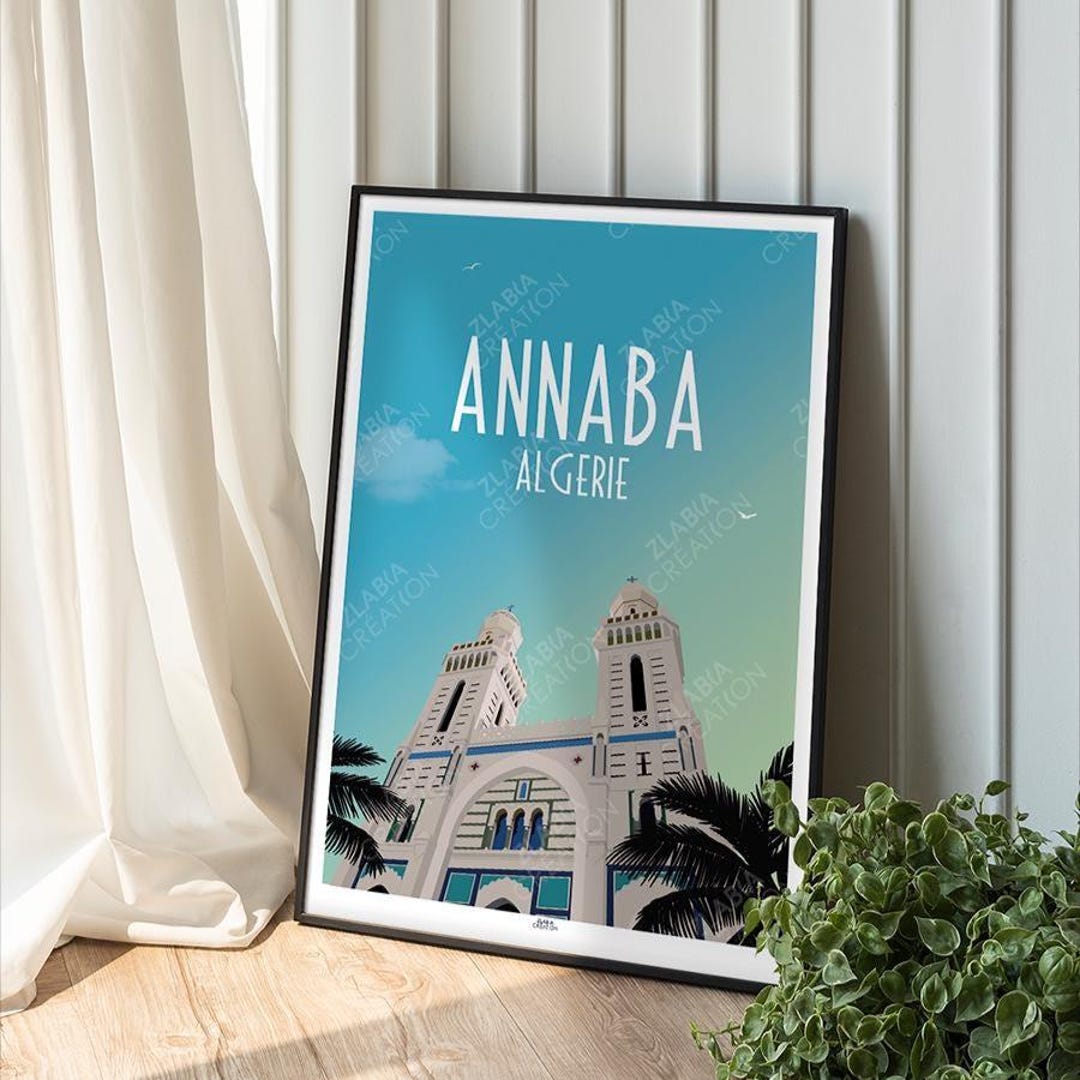 Annaba Poster, minimalistisches Algerien Poster, Wohndekor, Wandkunst ...