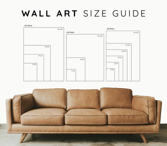 Wall Art and Printables Size Guide Including Most Popular - Etsy