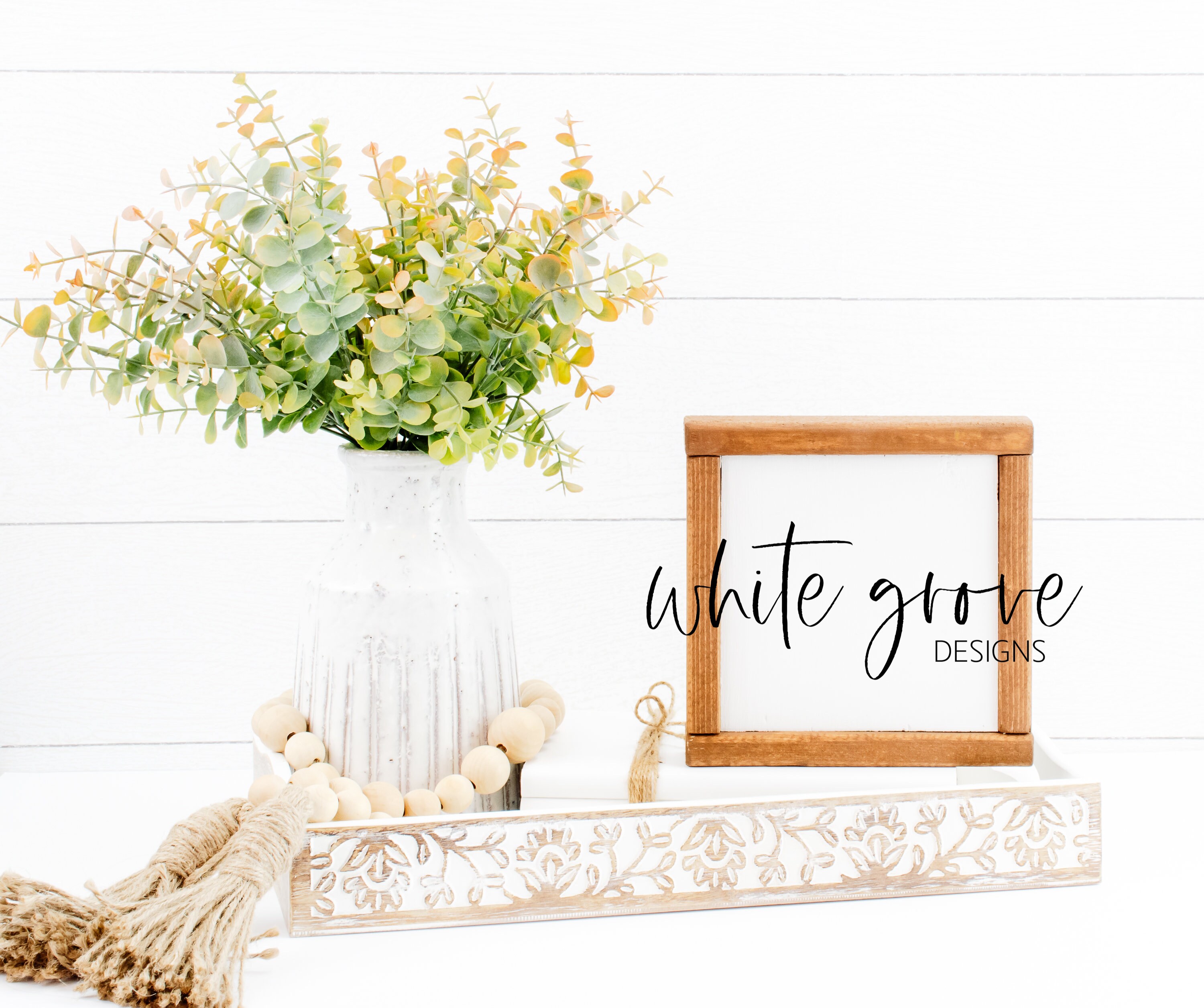 Wood Sign Tray Mockup 7x7 | Tray Decor | Framed Wood Sign | Farmhouse ...