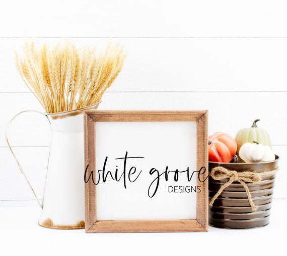 Fall Mockup Reverse Canvas Sign Mockup 10x10 Wood Sign - Etsy