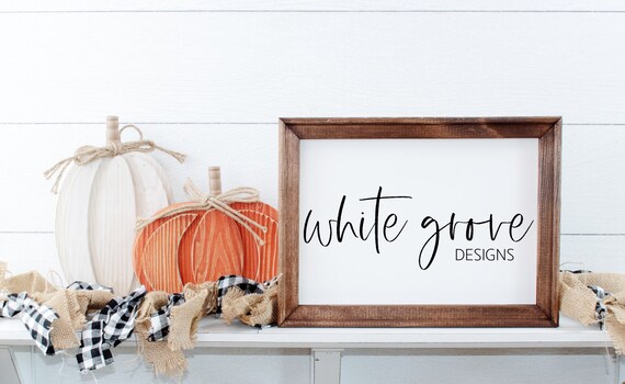Fall Sign Mockup Reverse Canvas Sign Mockup 9x12 Wood Sign | Etsy